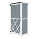 54" Two-Tone Storage Shed - Gray & White Design with Sloped Roof & 5 ...