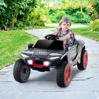 Licensed Audi Kids Ride On E-tron Racing Car-Grey - 43.5” x 24” x 21.5 ...