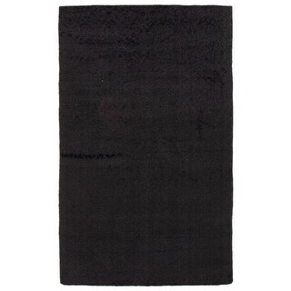ECARPETGALLERY Hand Loomed Galleria Black Viscose Rug - 4'10 x 8'0 ...