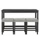 Roomfitters 4-Piece Bar Table Set with Power Outlet, Industrial Counter ...