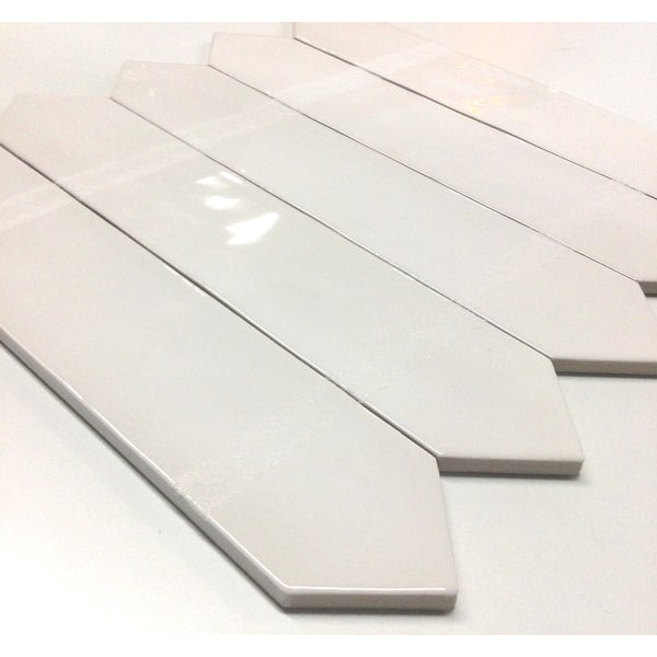 Italy White Ceramic 2.5" x 13" Subway Glossy Picket Wall Tile for ...