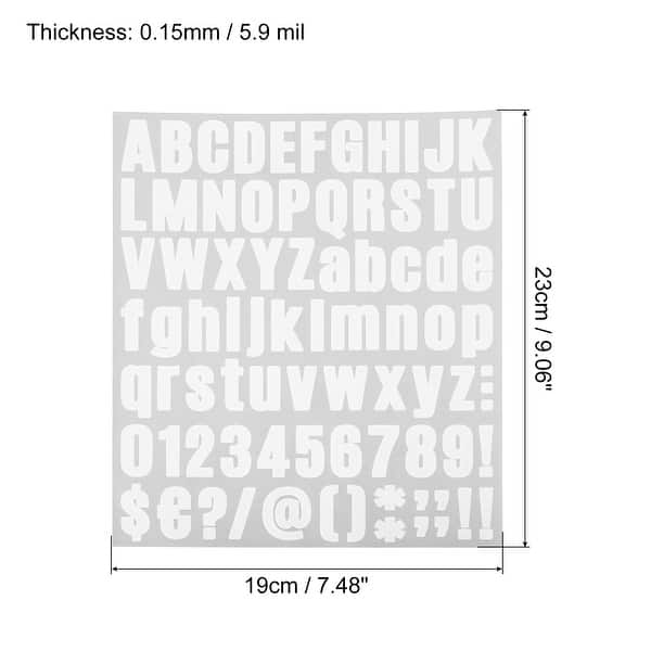 10 Sheets 81 Piece Vinyl Letter Number Sticker Decal Kit Self Adhesive ...