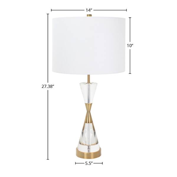 Piper Table Lamp with Metal and Optic Crystal Shade - Bed Bath & Beyond ...