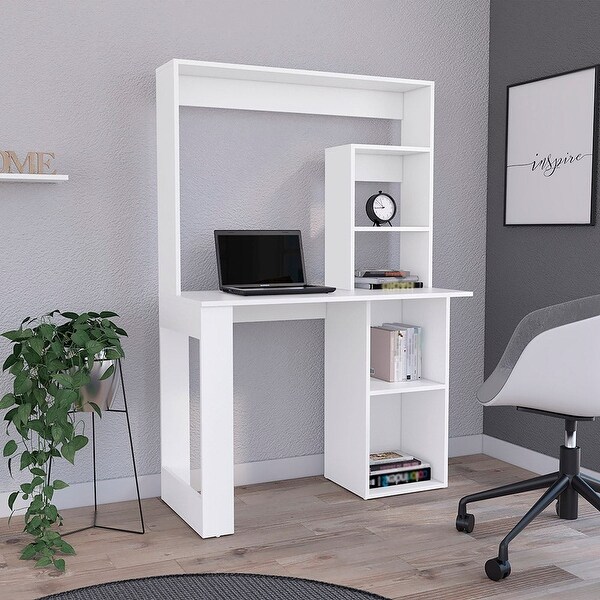 Modern Desk with Hutch 5 Shelves for Small Spaces Bed Bath Beyond 42527367