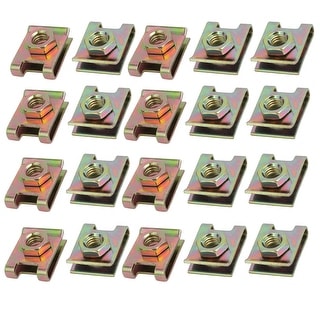 20pcs Spring Steel Speed Fastener U Nut Clip for M6 Screw - Brass Tone ...