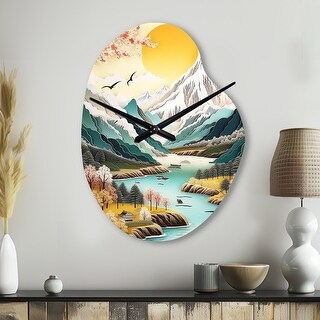 Snow Covered Mountain Peaks I - Landscape Japon Large Wall Clocks ...