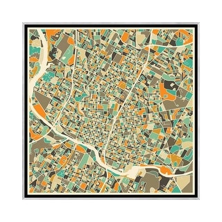 iCanvas "Abstract City Map of Austin" by Jazzberry Blue Framed - Bed ...
