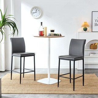 Leather Barstool Dining Counter Height Chair (Set of 2) - Bed Bath ...