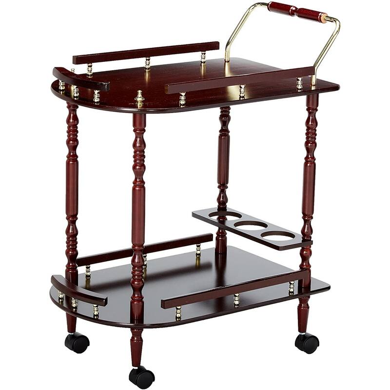 2-Tier Traditional Serving Cart, Brown - Overstock - 21603822