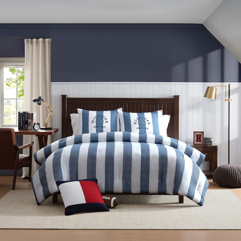 Tommy Hilfiger Berkley Stripe Reversible Tailored Lightweight Comforter ...