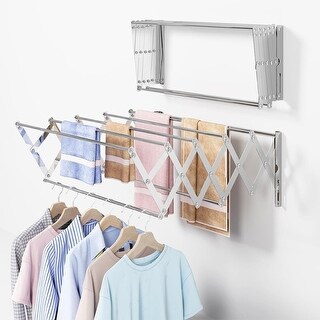 Wall Mounted Drying Rack Stainless Steel Organ Expandable Drying Rack ...