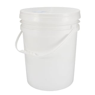Plastic Paint Pail 20L Paint Can with Spout Lid, White - Bed Bath ...