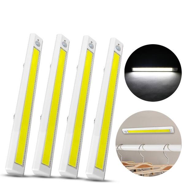 1/2/4 Pcs COB Portable Cabinet Light PIR Motion Sensor Dual Mode Closet ...