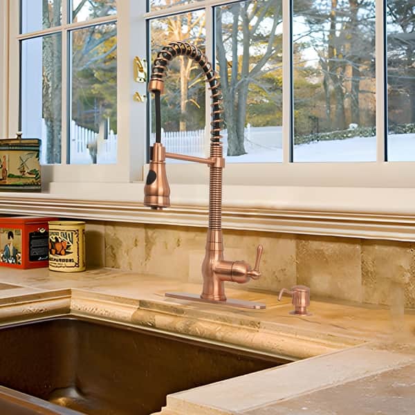 Pre-Rinse Spring Kitchen Faucet, Single Level with Pull Down Sprayer ...