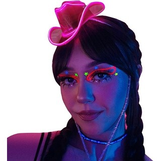 Neon Cowboys Mini LED Neon Hat - Light Up Wire Cowboys Hat for ...