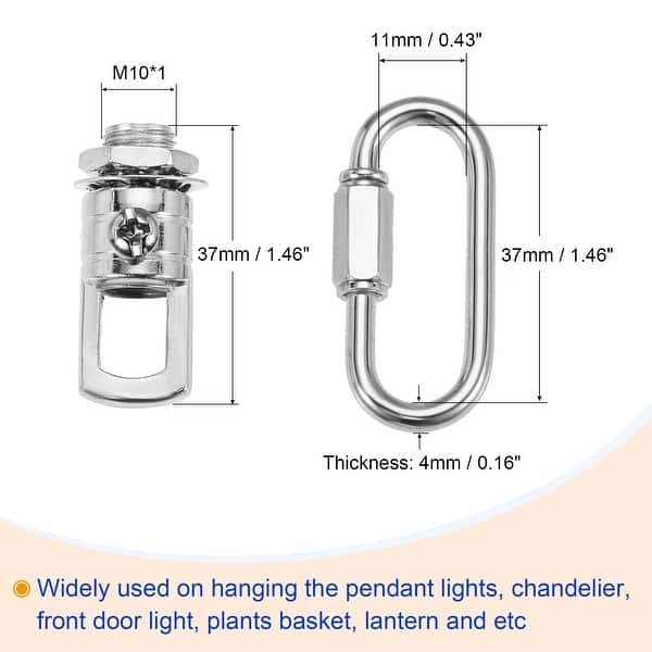 Pendant Light Fixture Chain 56" Long with Chain Connectors Hook Rings ...