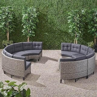 Outdoor Wicker Full Round Sectional Sofa Set, Patio Furniture ...