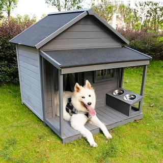 Outdoor Large Dog House with Spacious Porch, Insulated Roof, and ...