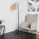 Cyndi 70" Hangover Floor Lamp with Woven Rattan Shade, Black - Bed Bath ...