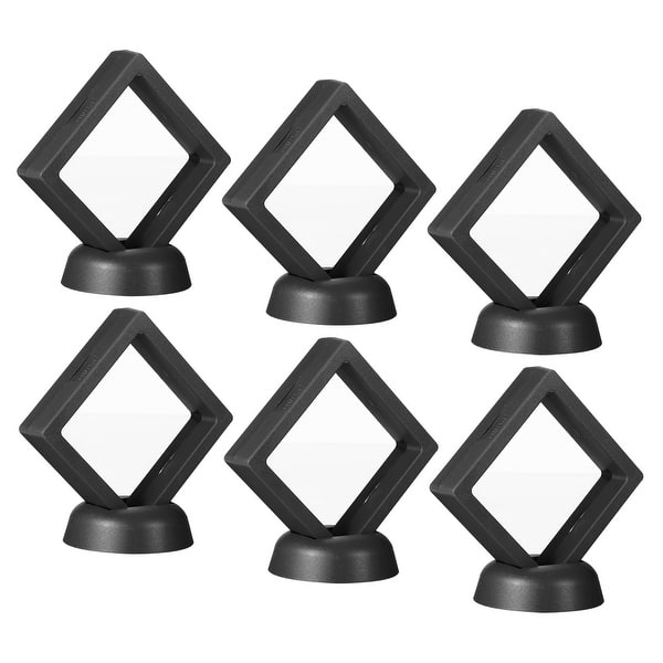 3D Floating Display Frame Coin Jewelry Case with Base Black 8pcs - Bed Bath & Beyond - 36511972