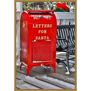 Letters for Santa Red Mailbox with Snow, D Gulin Framed Canvas Print ...
