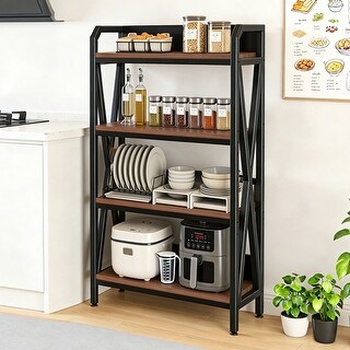 Anmytek 56.30'' Bakers Rack 4 Tier Industrial Farmhouse Shelf Heavy ...