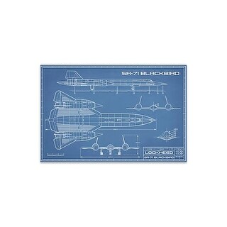 SR-71 Blackbird Spy Plane Blueprint Print On Acrylic Glass by Action ...