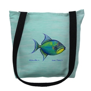 Trigger Fish on Aqua Small Tote Bag 13x13 - Bed Bath & Beyond - 40896828