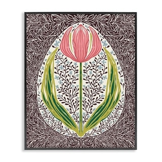 Stupell Symmetrical Spring Tulip Framed Giclee Art Design By Hannah ...