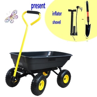 Dual Wheel Wheelbarrow, Garden Cart, Utility Cart, Pneumatic Tires - 57 ...