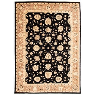 Hand-knotted Chobi Finest Black Wool Rug - 9'10 x 13'10/9'10" x 13'10 ...