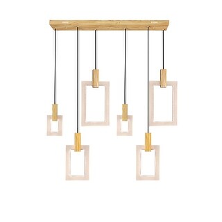 Anello LED Island/Pool Table Chandelier With White Oak Finish - White ...