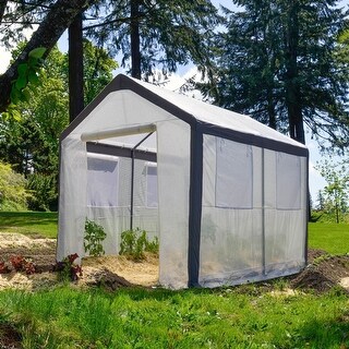 Spring Gardener 8'H x 8'W x 10'L Gable Greenhouse - Silver - Bed Bath ...