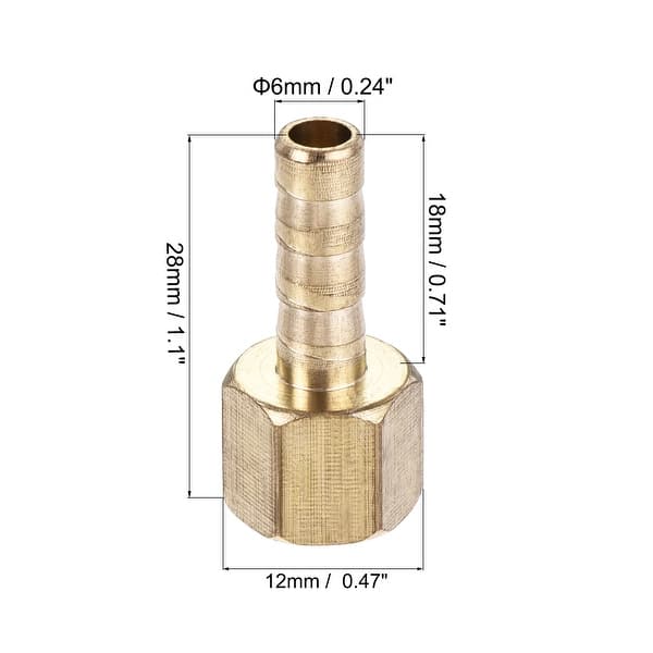 Brass Barb Hose Fitting Connector Adapter Barbed G1/8 Female Pipe 2Set - Golden,Silver Tone ...