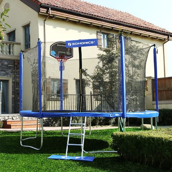 SONGMICS Outdoor Trampoline 15-Feet for Kids with Basketball Hoop and ...