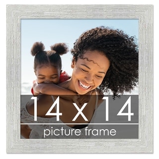 14x14 Distressed/Aged White Washed Wood Picture Square Frame - Picture ...