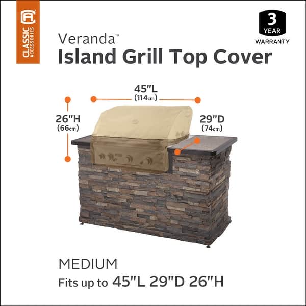 Classic Accessories Veranda Water-Resistant 45 Inch Island BBQ Grill ...