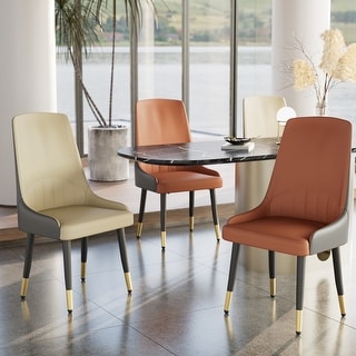 Modern Microfiber Leather Dining Chairs (Set of 2) - Bed Bath & Beyond ...