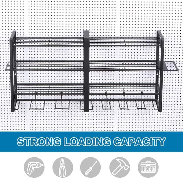 Power Tool Organizer 4 Layers 7 Drill Storage Racks Wall Mounted Style ...