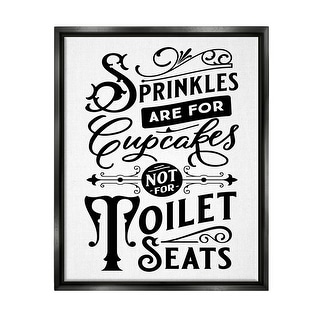 Stupell Humorous Bathroom Toilet Seat Phrase Vintage Typography Floater ...