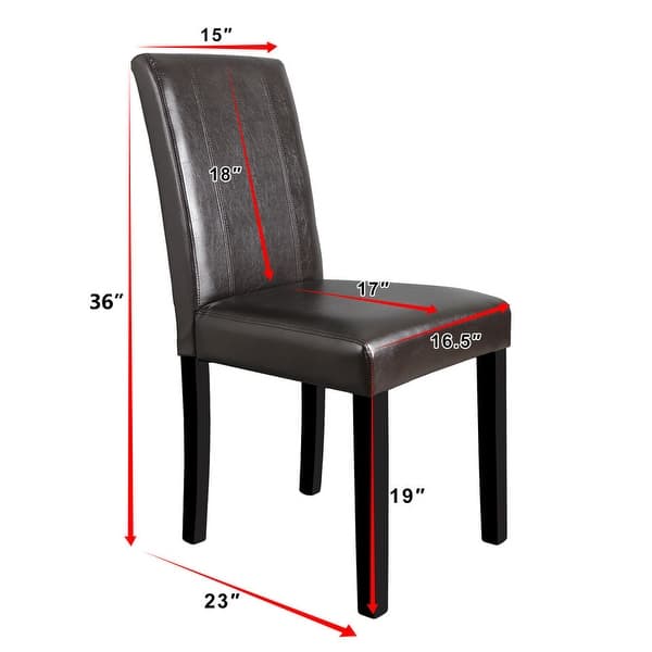 Set of 2 Elegant Brown Leather Armless Dining Parson Chairs - Bed Bath ...