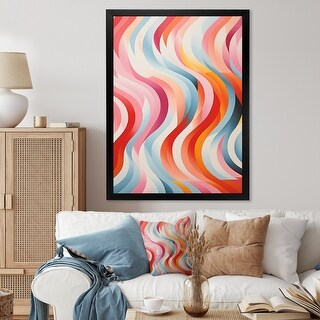 Designart "Colorful Op Art Surrealism I" Op Art Framed Canvas Art Print ...