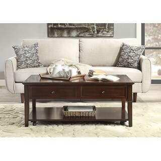 Transitional Wood Lift Top Coffee Table with 2 Storage Compartments ...