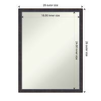 Non-Beveled Wood Bathroom Wall Mirror - Dark Bronze Scoop Frame - Dark ...