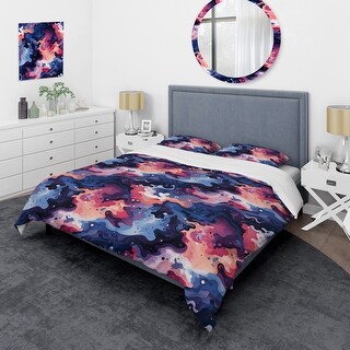 Designart "Celestial Camo Ripple" Modern Bedding Set With Shams - Bed ...