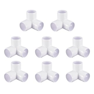 8Pack 3 Way PVC Elbow Fittings, 1-1/4 Inch PVC Pipe Fitting Connectors ...