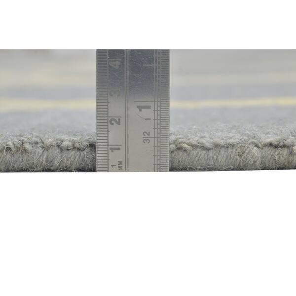 One of a Kind Hand-Tufted Modern 5' x 8' Geometric Wool Grey Rug - 5' x ...