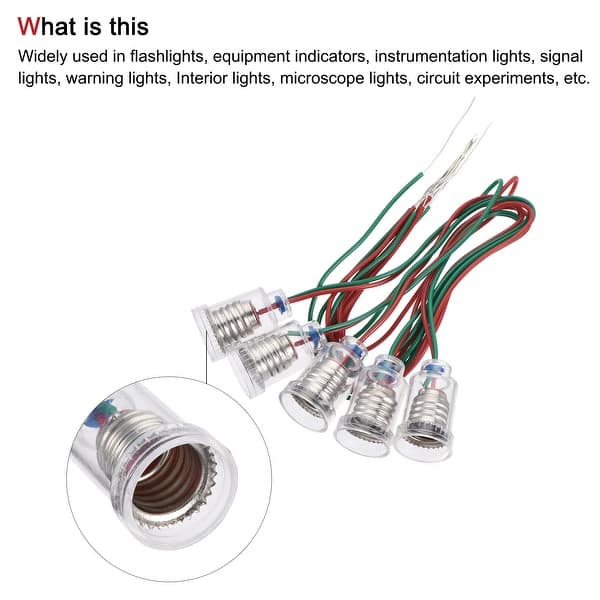 1set E10 Lamp Socket Bulb Holder Wire Lead Screw Base with E10 Bulb ...
