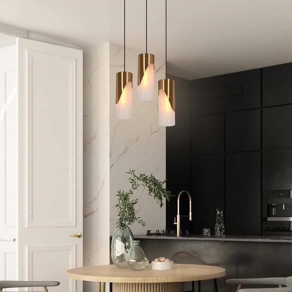 Ottilie Modern Contemporary 1-Light Gold Cylinder Kitchen Island ...