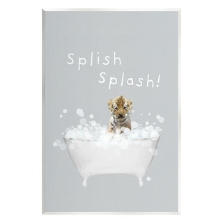 Stupell Splish Splash Baby Tiger Wall Plaque Art Design by Leah ...
